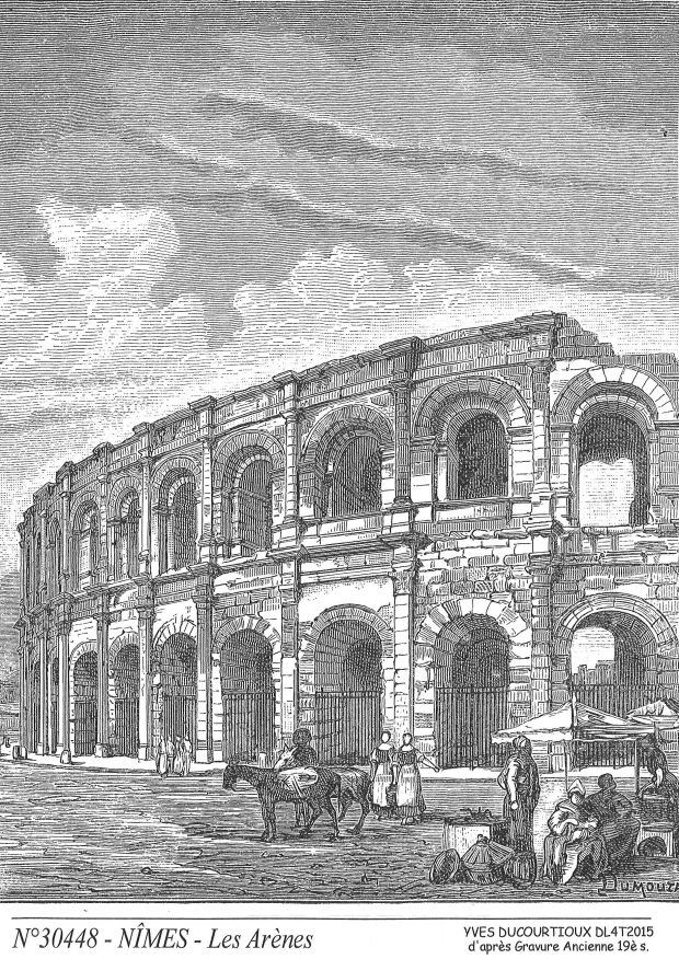 Yves DUCOURTIOUX - Cartes Postales NIMES , souvenirs ville departement